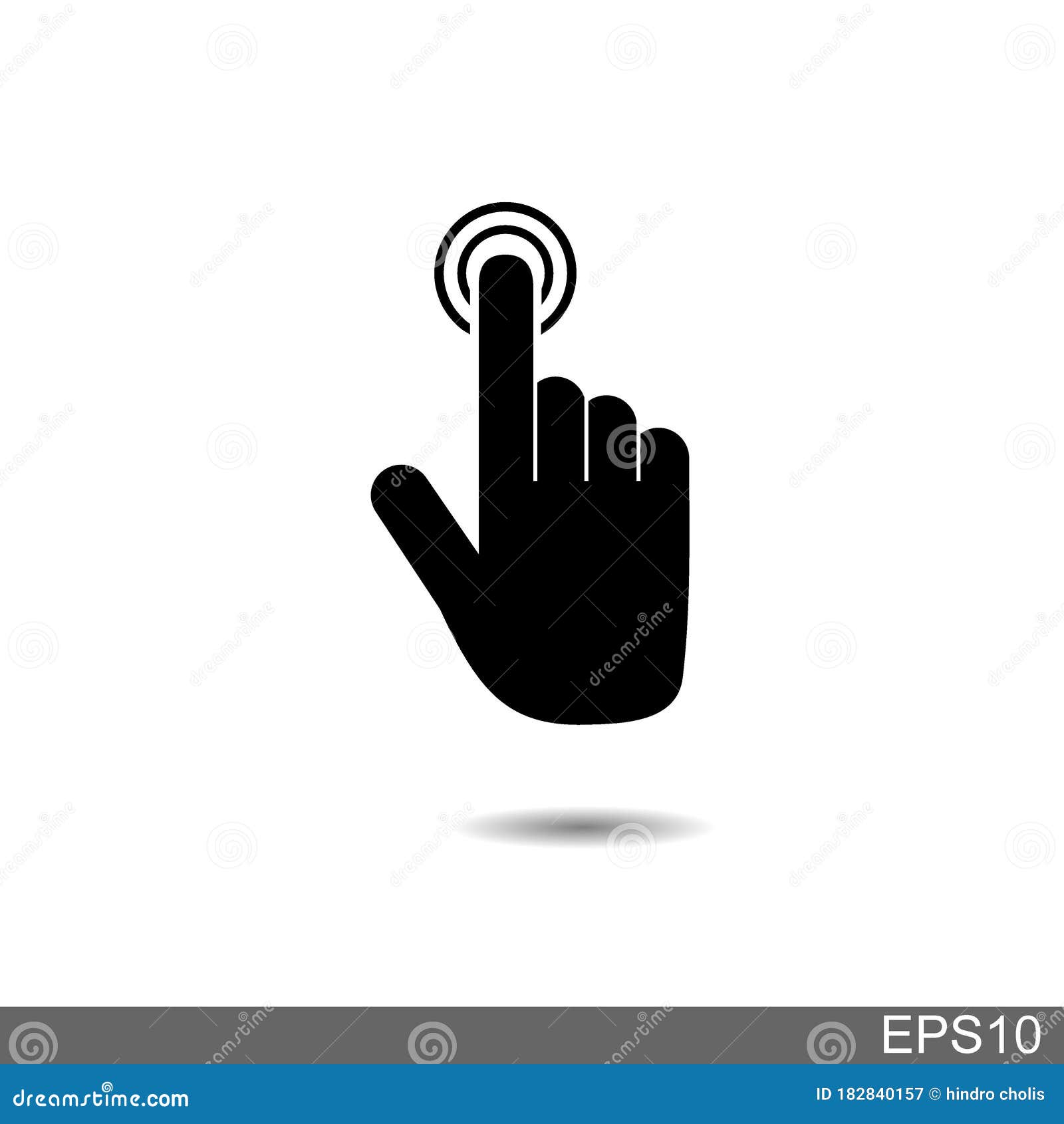 Hand Click Linear Style Sign for Mobile Concept.Cursor Pointer Symbol ...