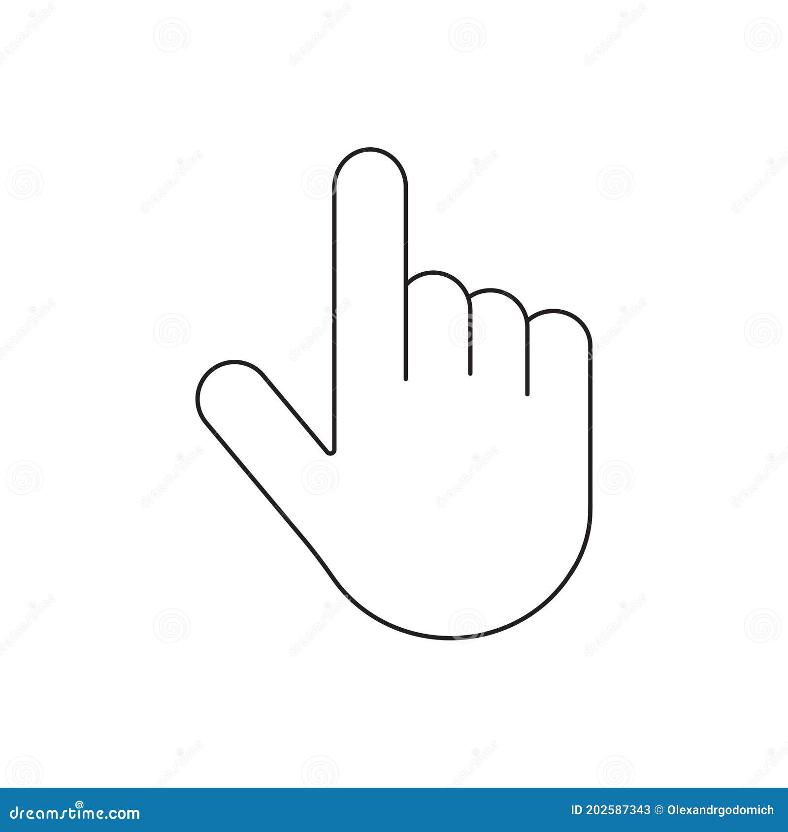 Hand Click Pointer Symbol Isolated. Clicking Finger Vector Icon Sign ...