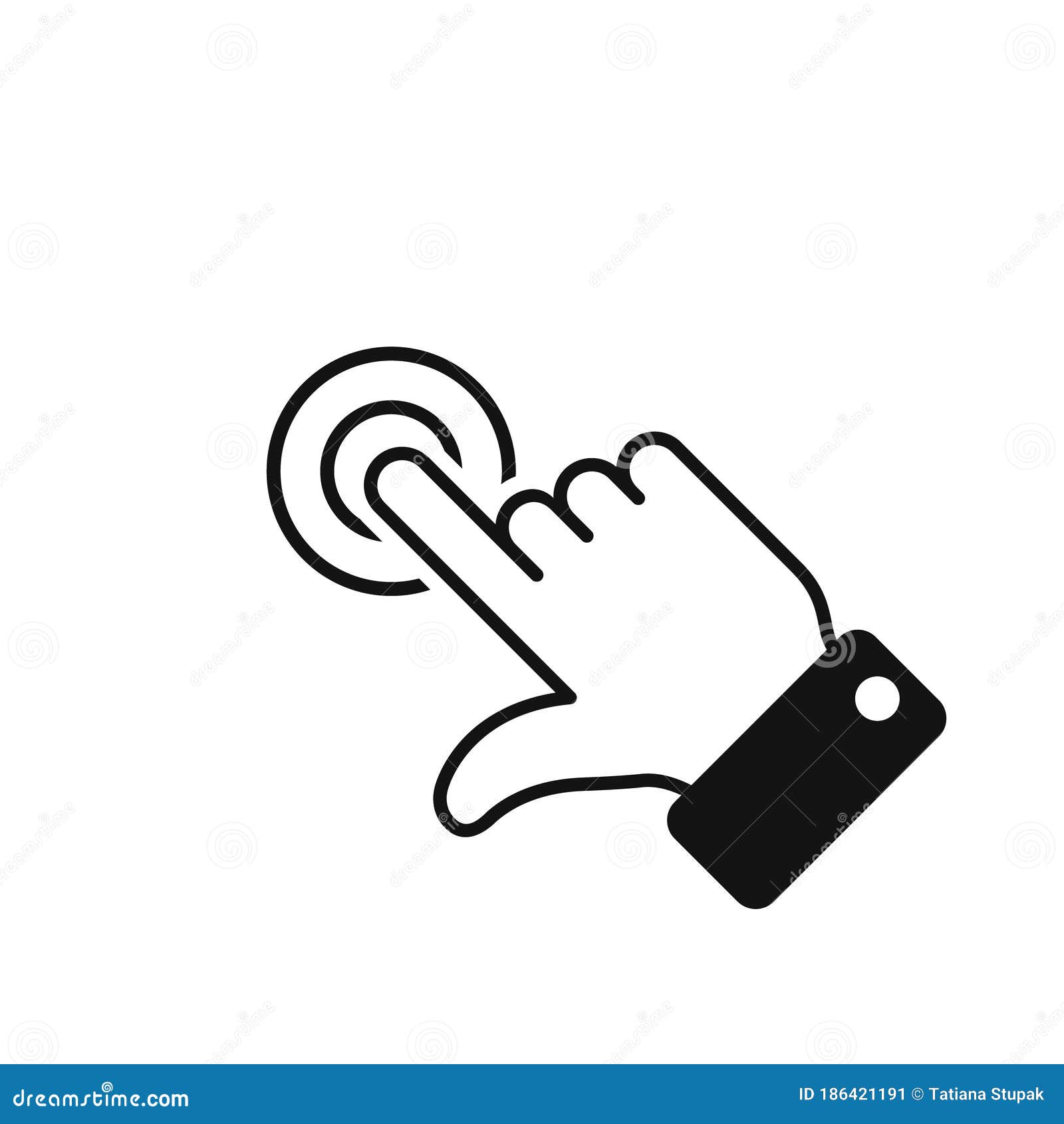 Hand Click Touch Icon, Vector Isolated Simple Symbol Stock Vector ...