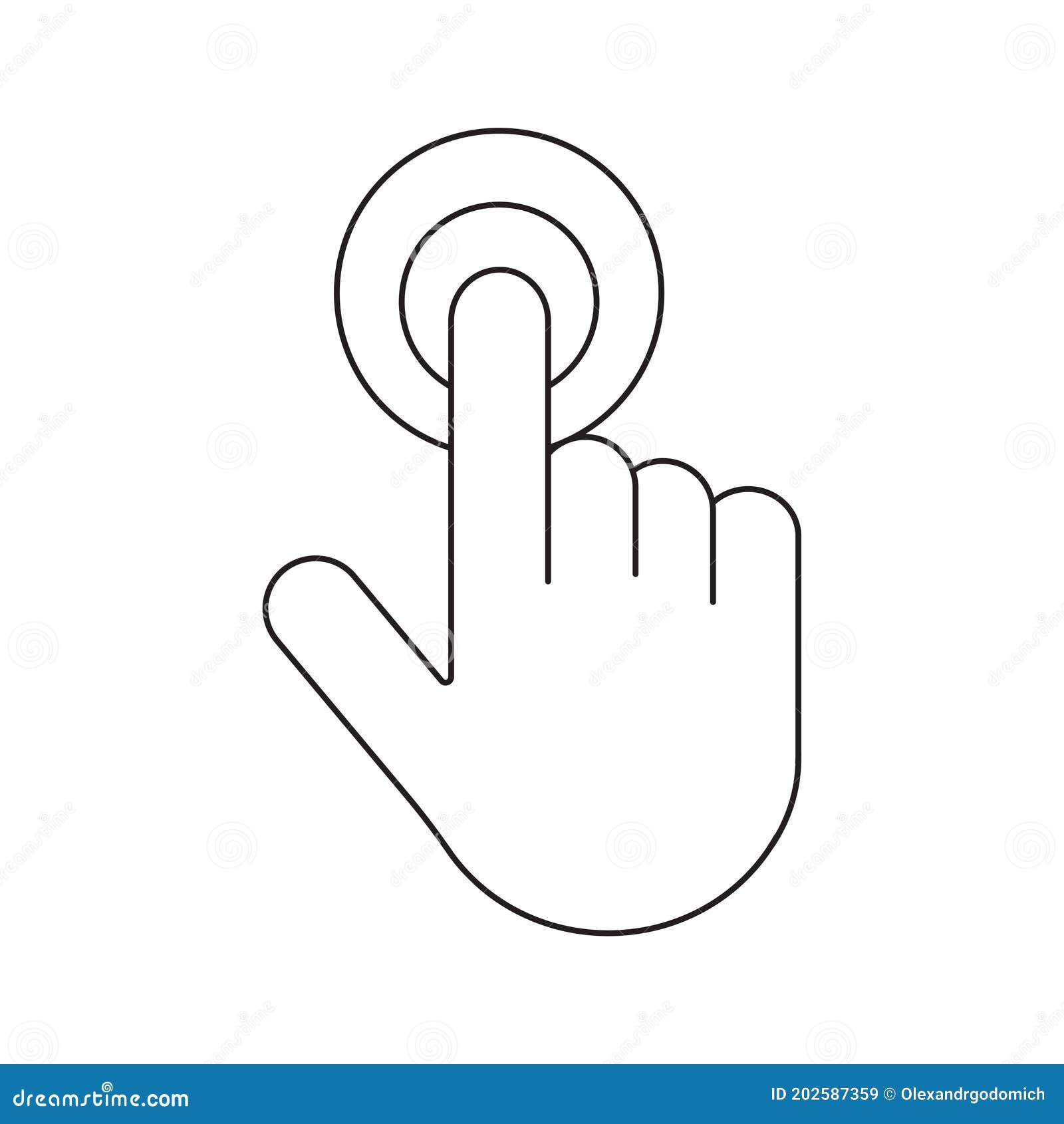 Hand Click Vector Icon. Clicking Finger Pointer Symbol Isolated Stock ...