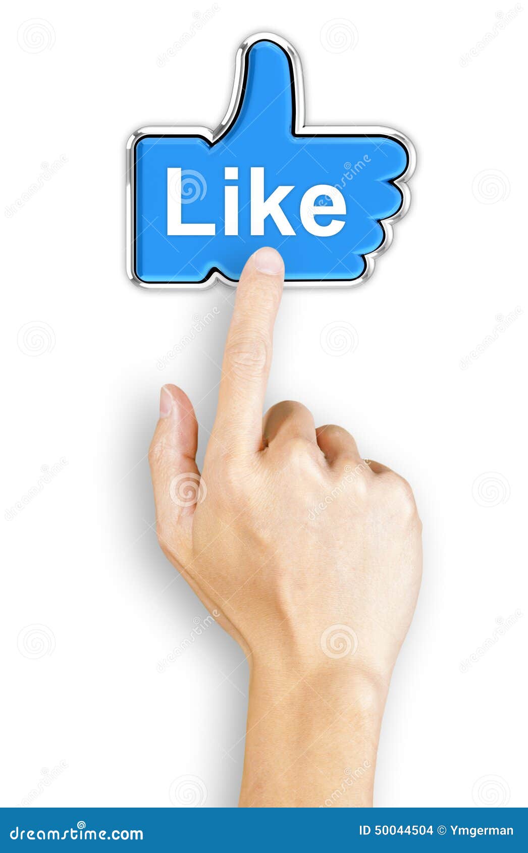 Hand Clicking a Blue Like Button, Top View Editorial Stock Image ...