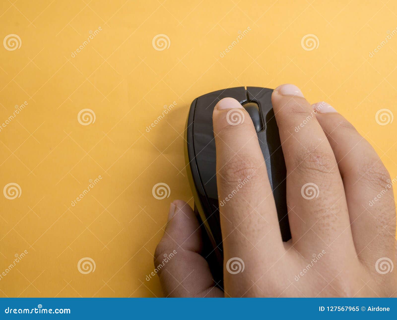 Hand Clicking Computer Mouse Stock Image - Image of button, information ...