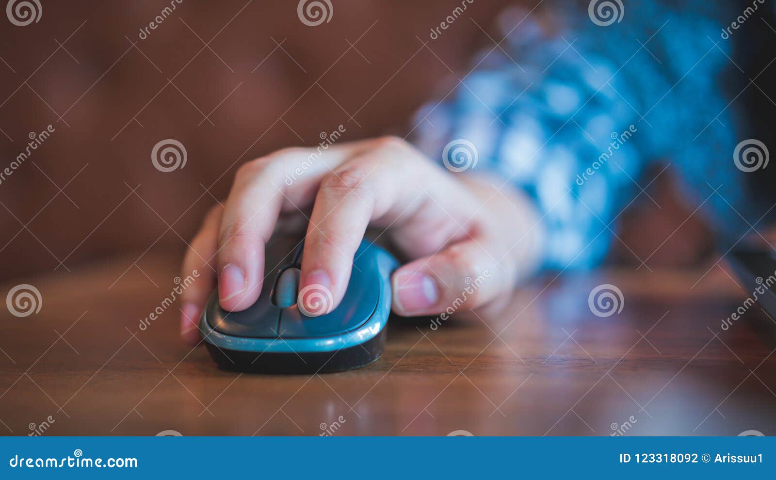 Hand Clicking on Computer Mouse Stock Photo - Image of hands, modern ...