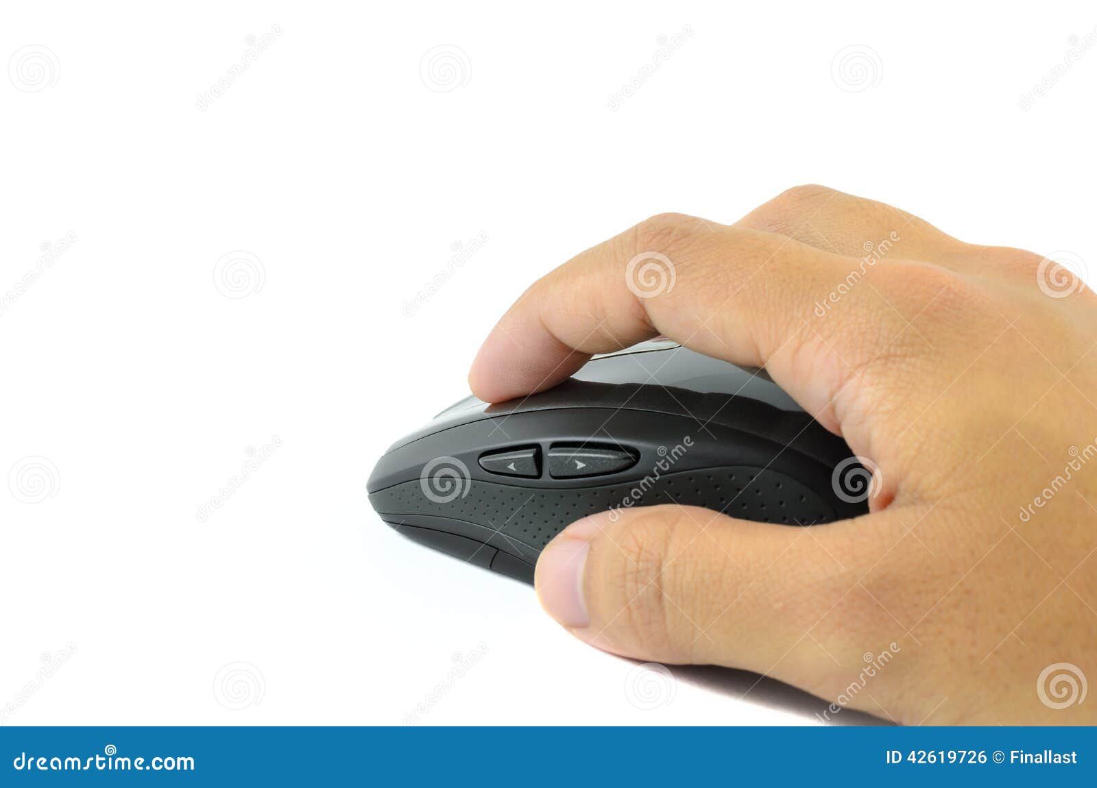 Hand Clicking Computer Wireless Mouse on Background Stock Illustration ...