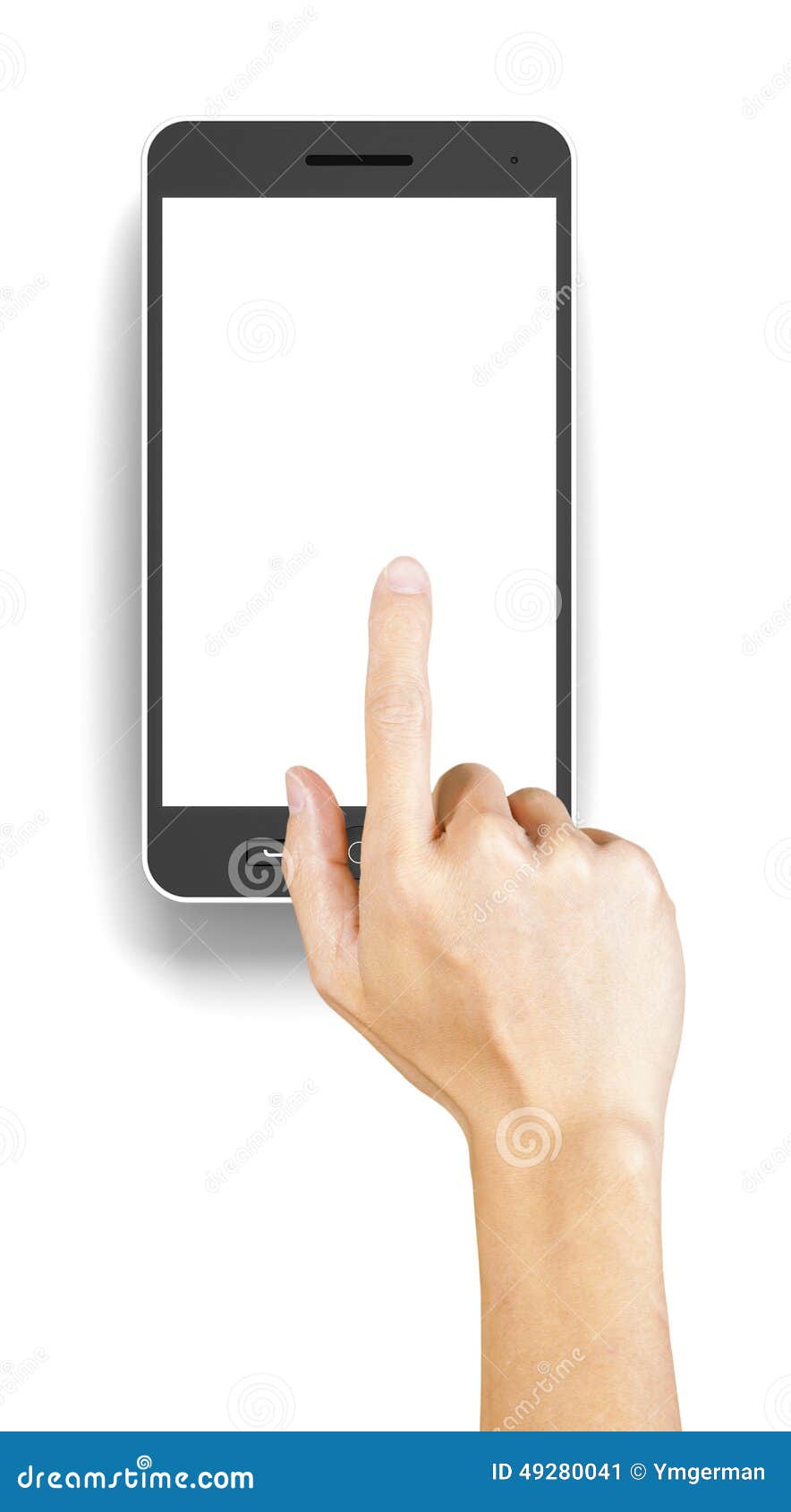 Hand Clicking a Generic 3d Rendered Smartphone Stock Illustration ...