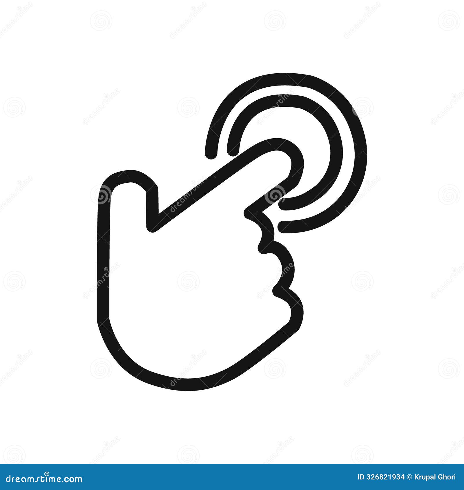 Hand Clicking Icon Linear Vector Graphics Sign Stock Vector ...