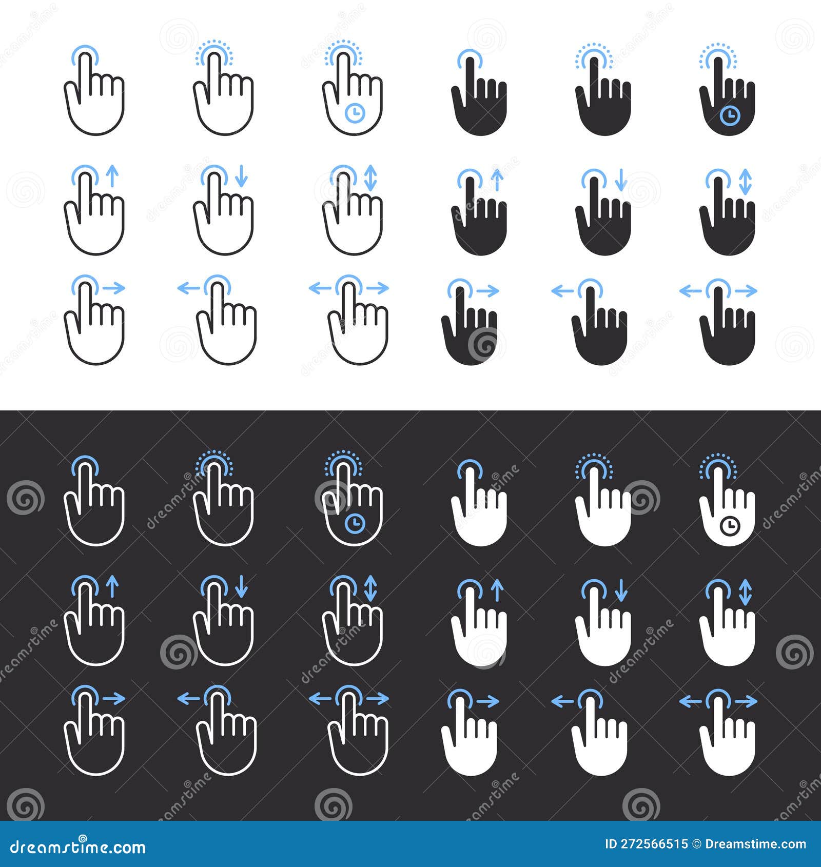 Set Of Gestures. Hands Symbols (signals) Collection. Cartoon Style ...