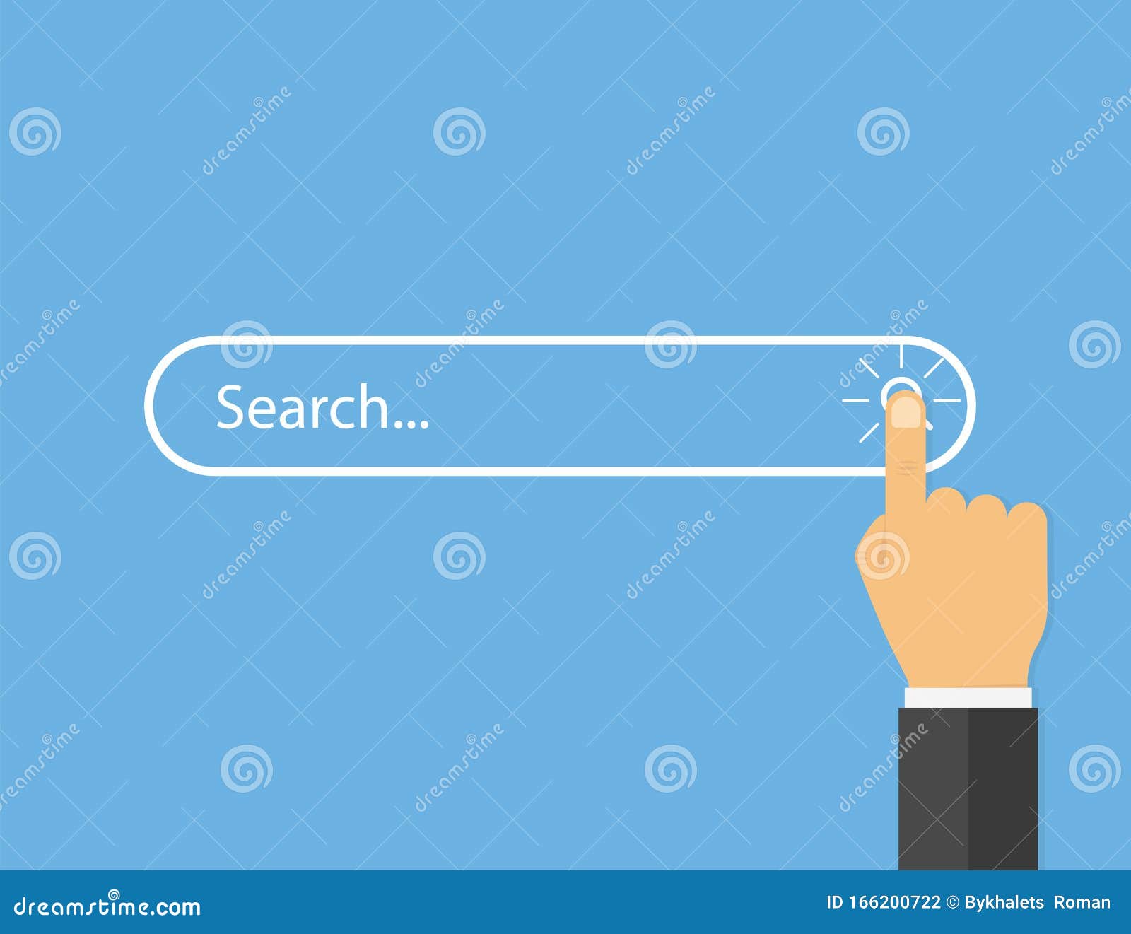 Hand Clicking Search Frame. Multimedia Interface. Future Vector ...