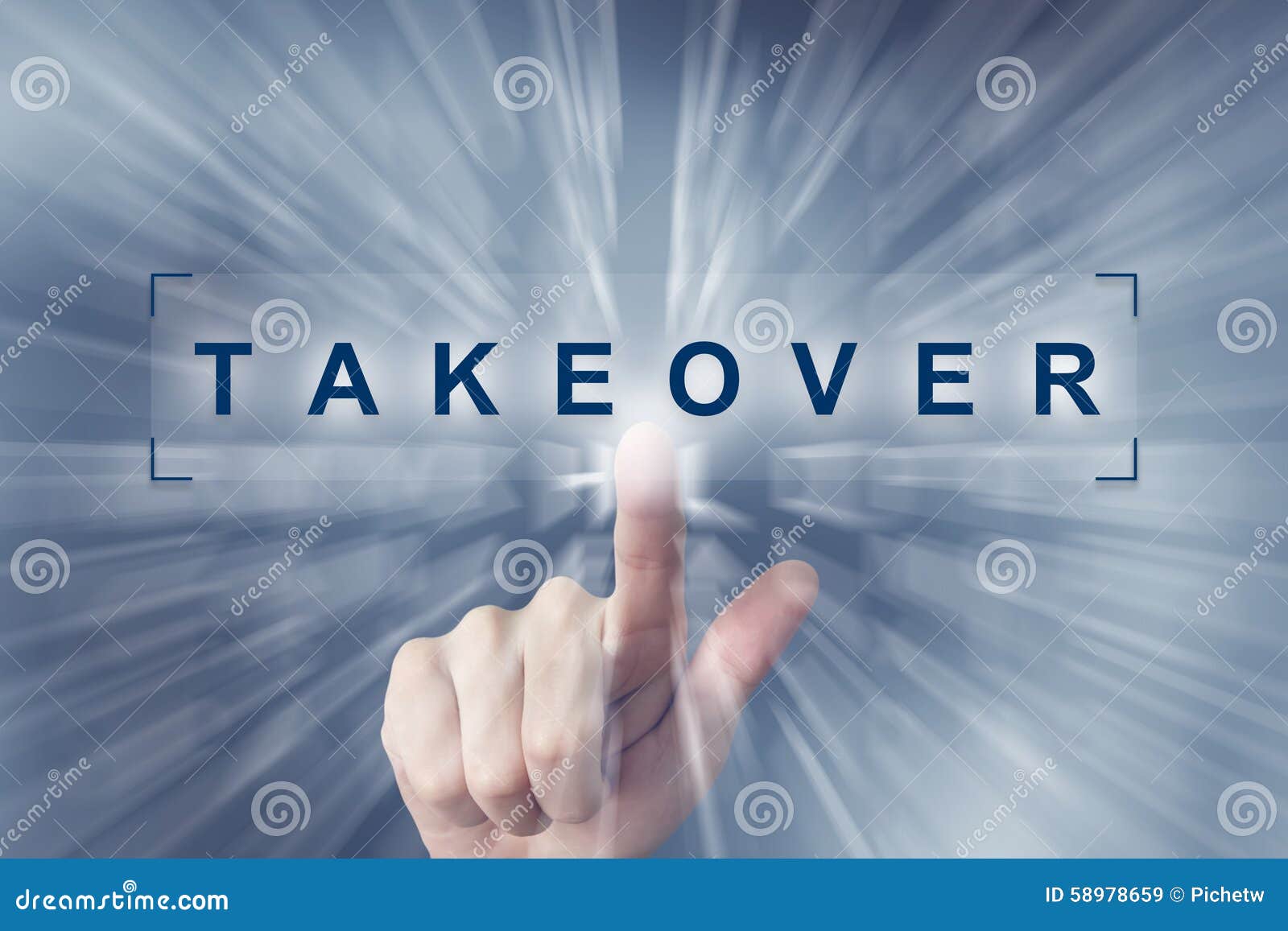 Hand Clicking on Takeover Button Stock Image - Image of entrepreneur ...