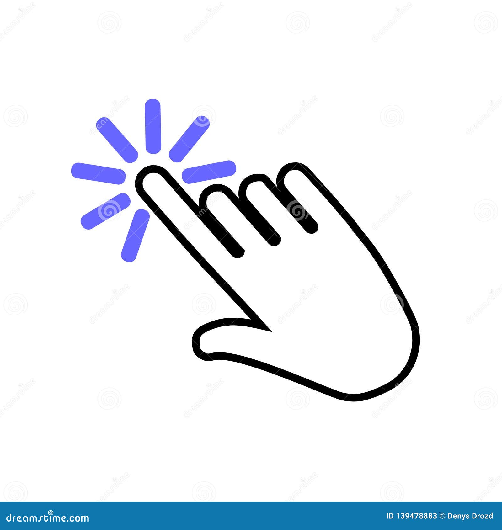 Hand Clicking Vector Icon. Click Hand Illustration Icon Stock Vector ...