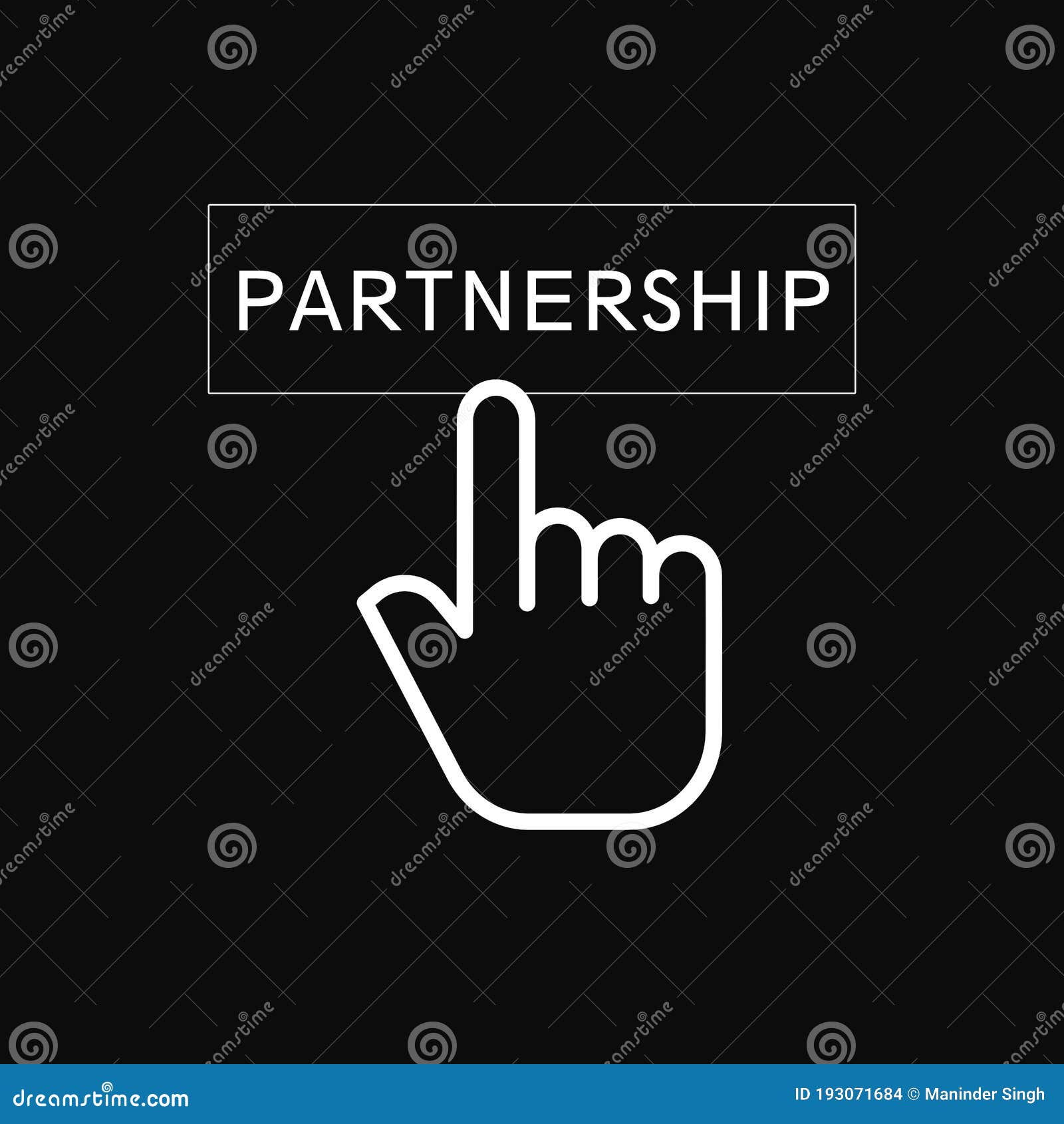 Hand Clicking Partnership Button. Stock Illustration - Illustration of ...
