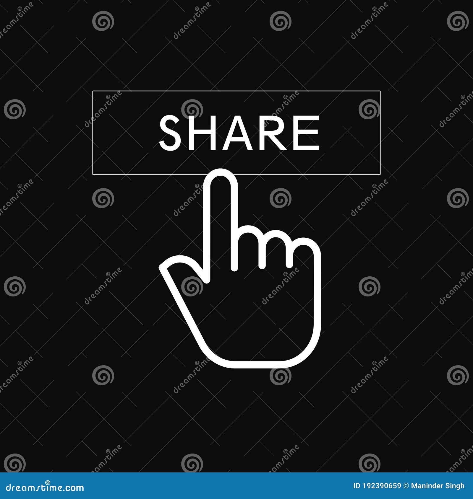 Hand Clicking Share Button. Stock Illustration - Illustration of client ...