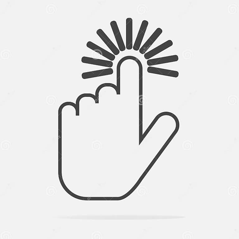 The Hand Clicks on the Button. Cursor Icon Stock Vector - Illustration ...