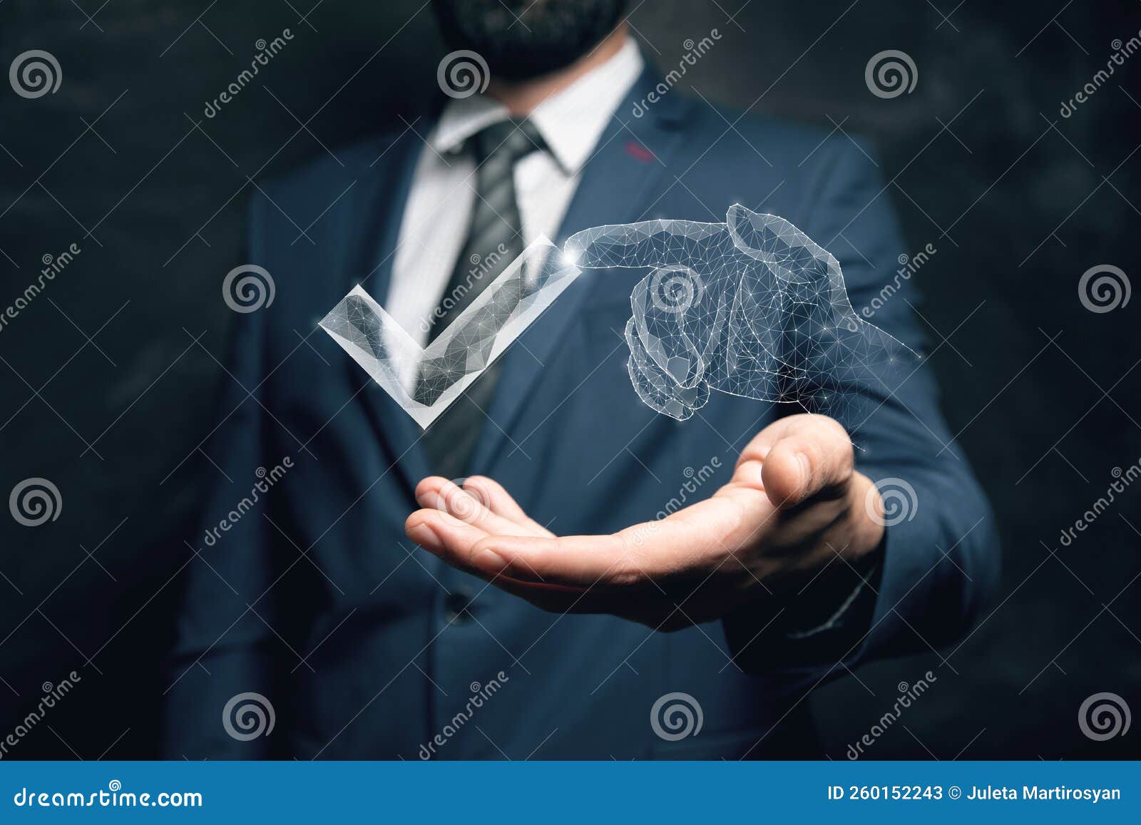 The Hand Clicks on the Check Mark from the Web Stock Image - Image of ...