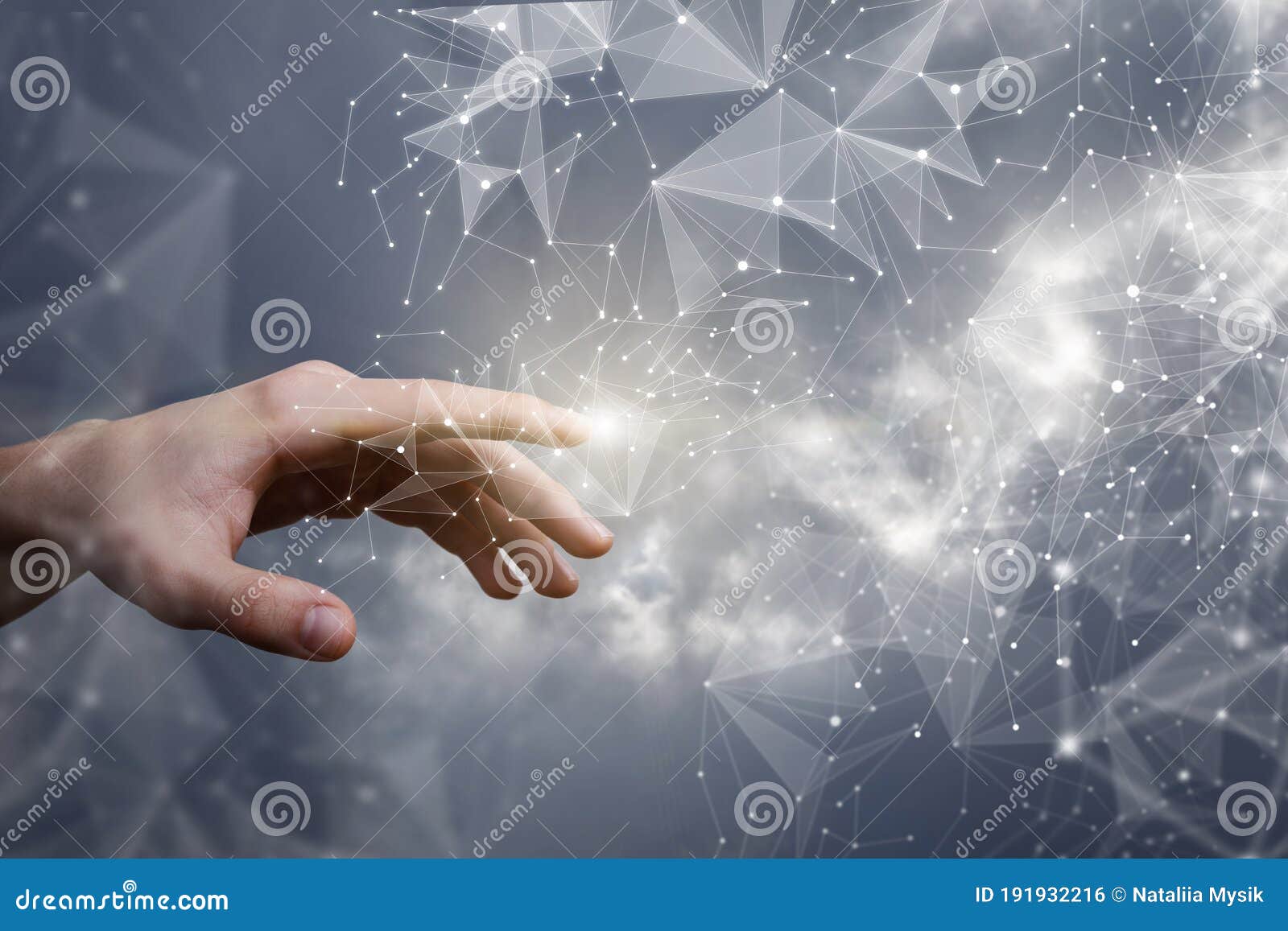 The Hand Clicks on a Network Connection Stock Photo - Image of email ...