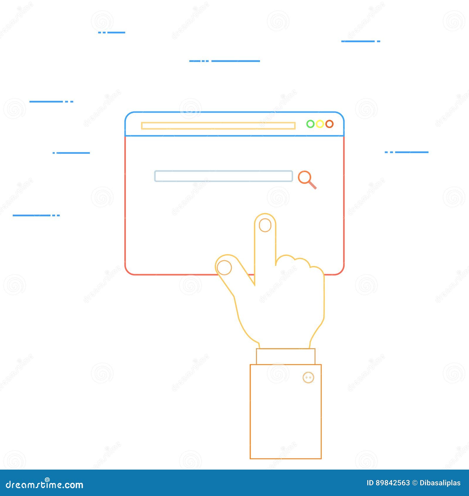 The Hand Clicks on the Web Page. Stock Vector - Illustration of ...