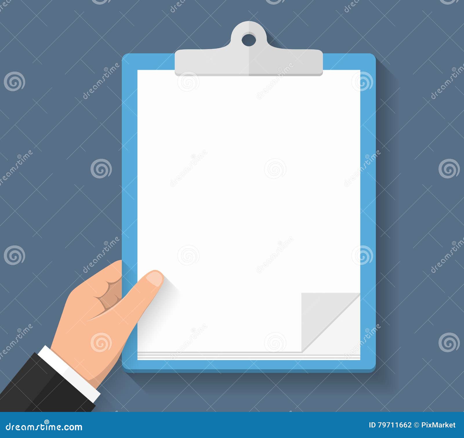Hand with Clipboard stock vector. Illustration of document - 79711662
