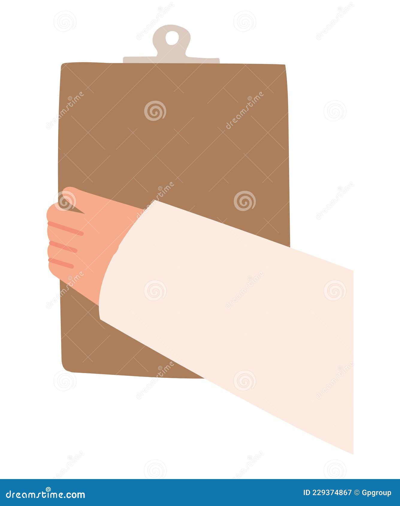Hand with clipboard stock vector. Illustration of report - 229374867