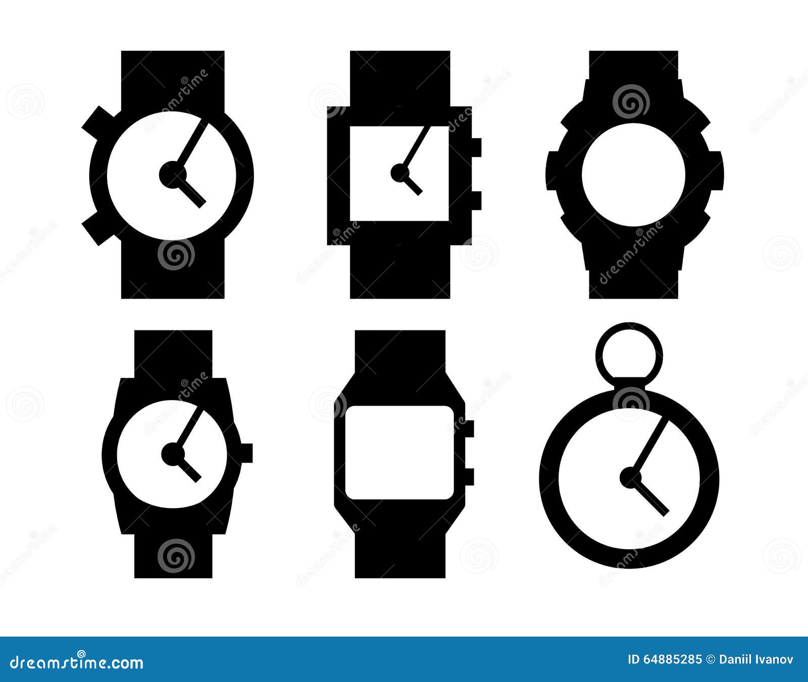 Hand clocks icons stock illustration. Illustration of design - 64885285