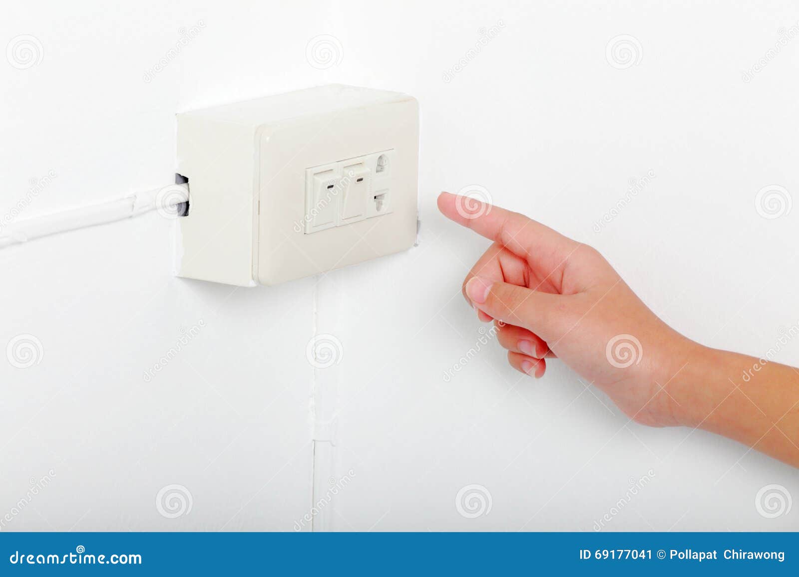 Hand Close To Electric-switch Stock Image - Image of color, hand: 69177041