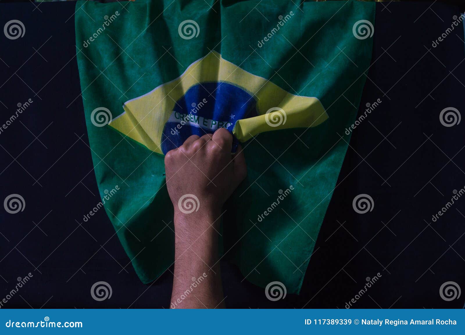 Hand Closed Holding and Pulling Flag Stock Image - Image of freedom ...
