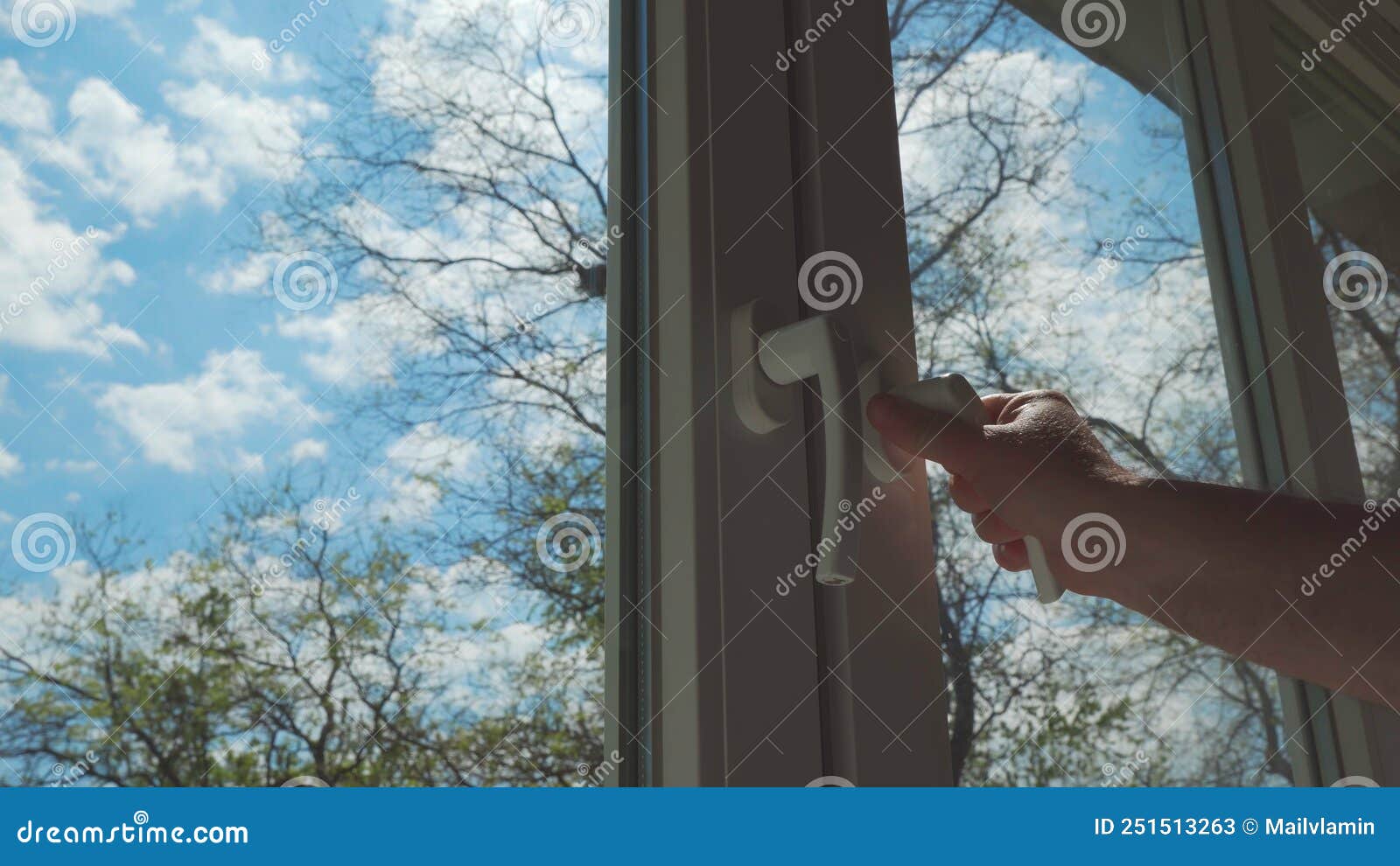 Hand Closing or Opening Window Stock Image - Image of home, element ...