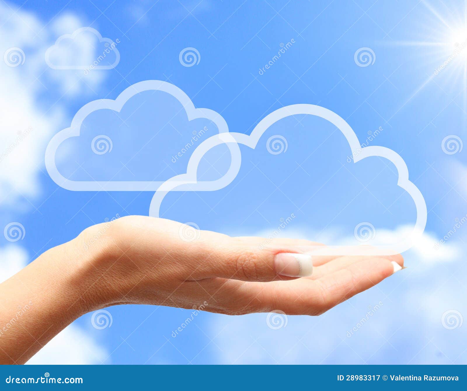 Hand with Cloud Computing Symbol Stock Image - Image of connection ...