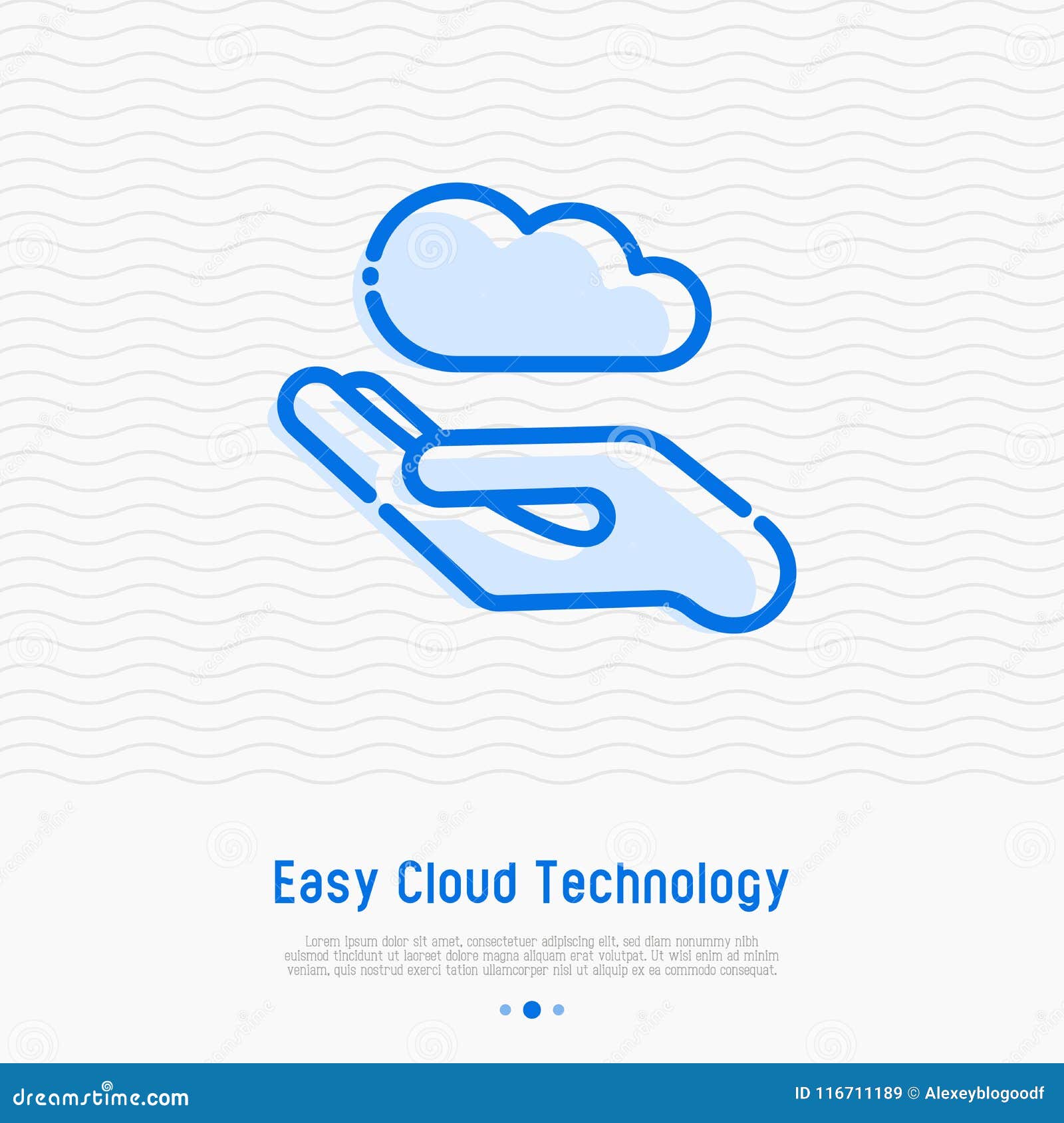Hand with Cloud, Concept of Easy Cloud Technology Stock Vector ...