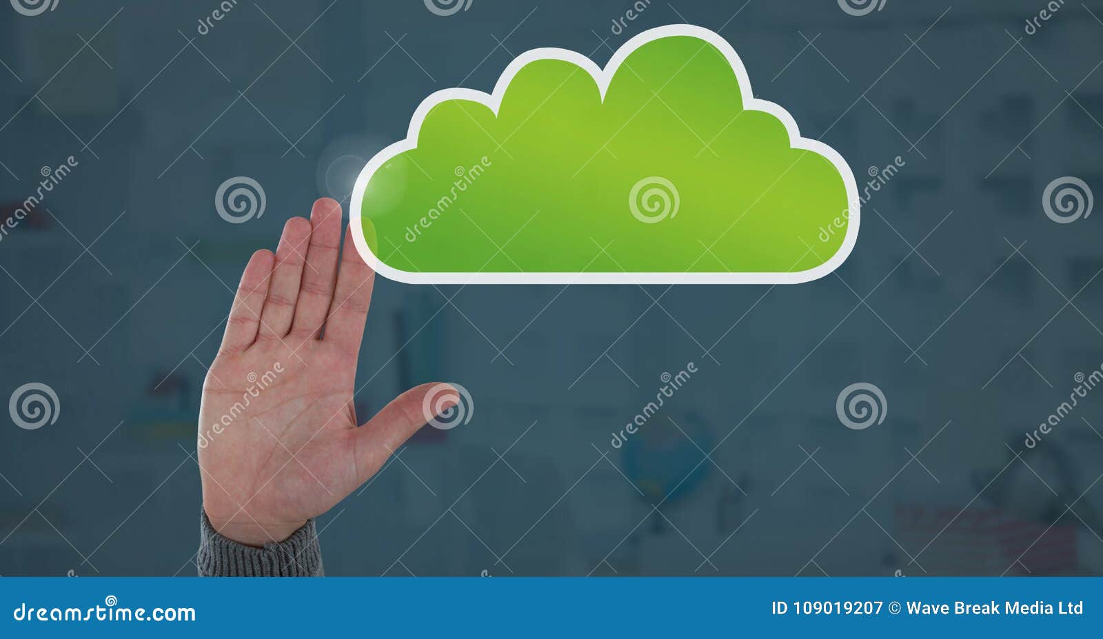 Hand with cloud icon stock image. Image of backgrounds - 109019207