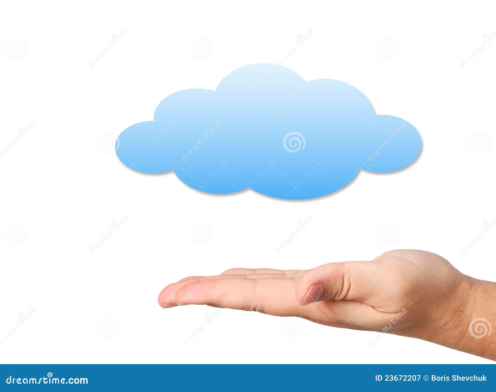 Hand and Cloud on White Background Stock Illustration - Illustration of ...