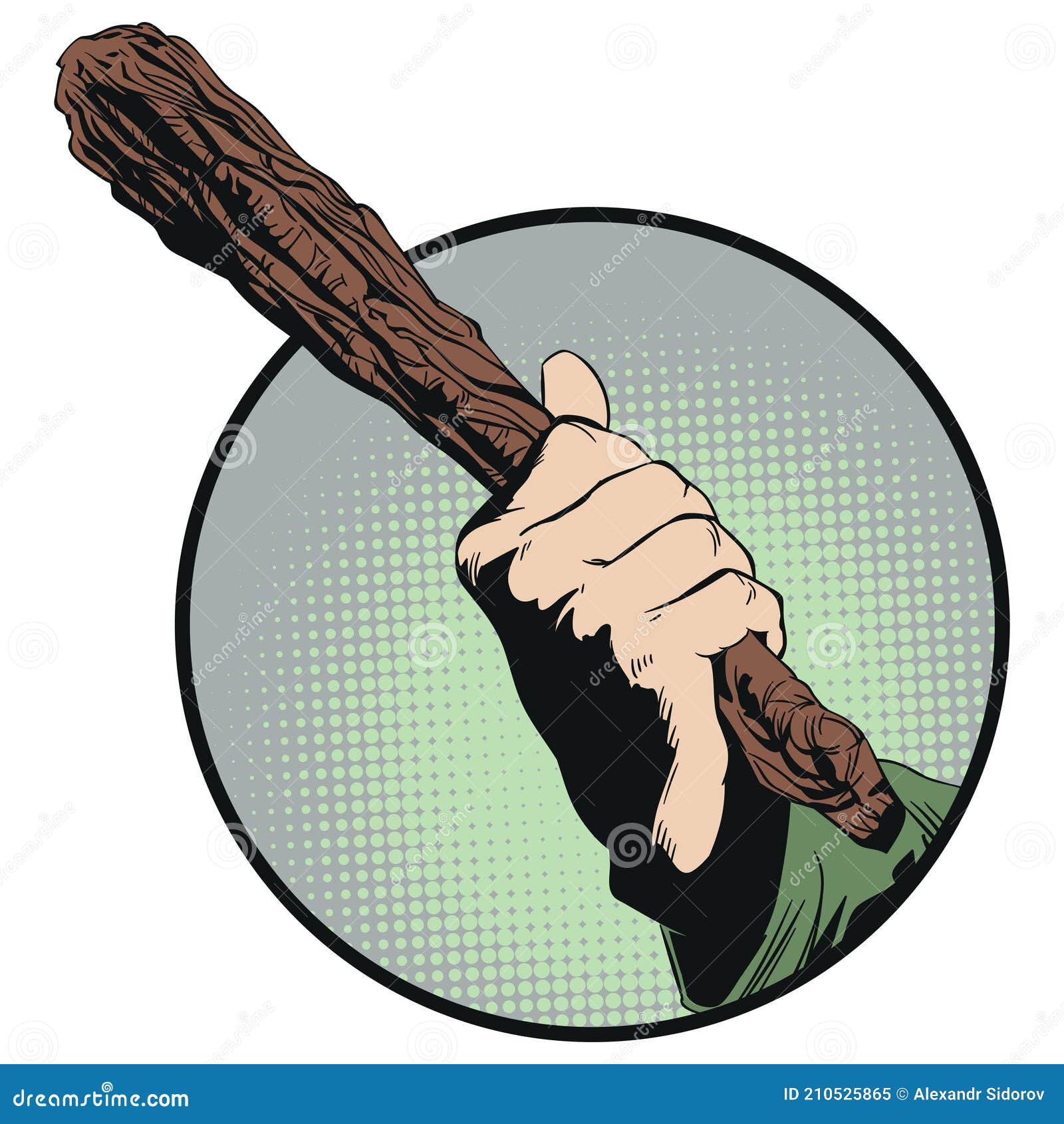 Hand with Club. Stock Illustration Stock Vector - Illustration of ...
