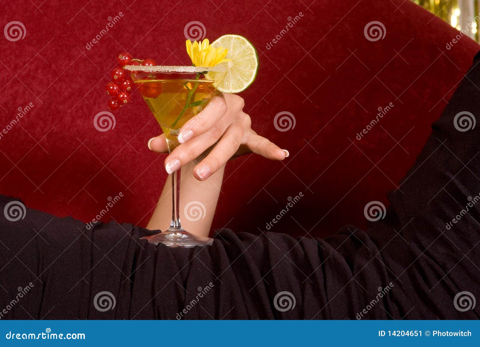 Hand with cocktail stock image. Image of beverage, dress - 14204651