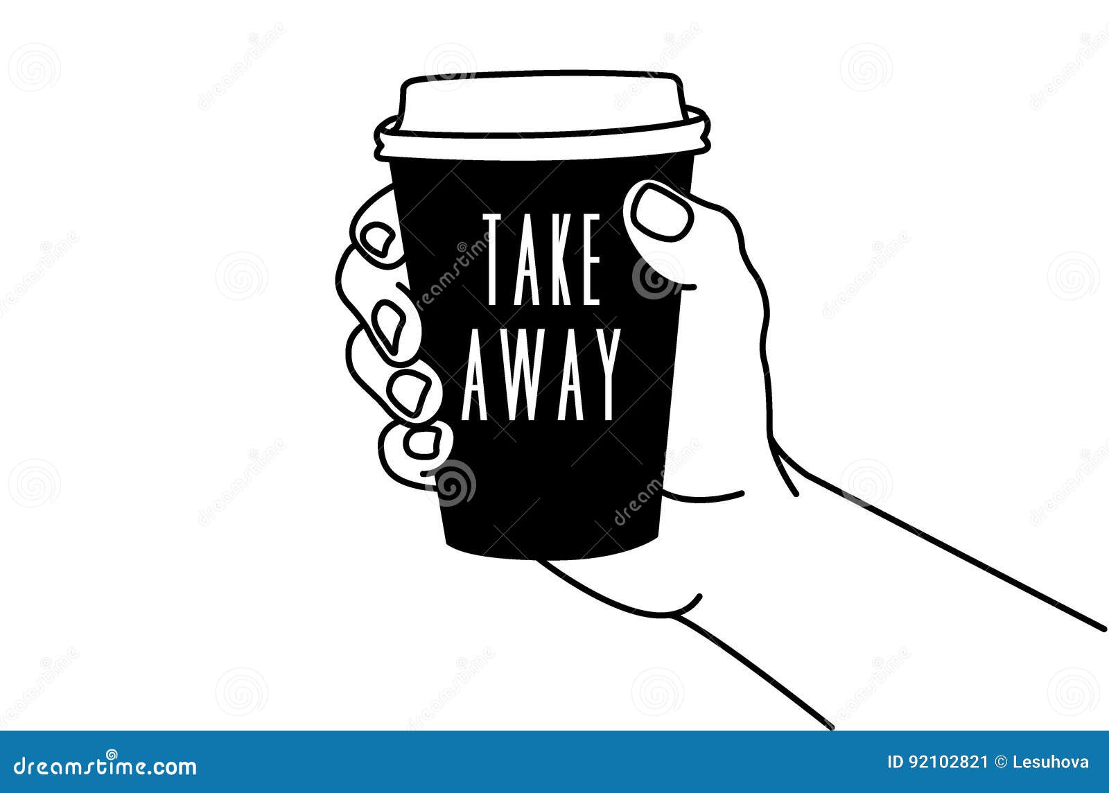 Hand & coffee stock vector. Illustration of container - 92102821