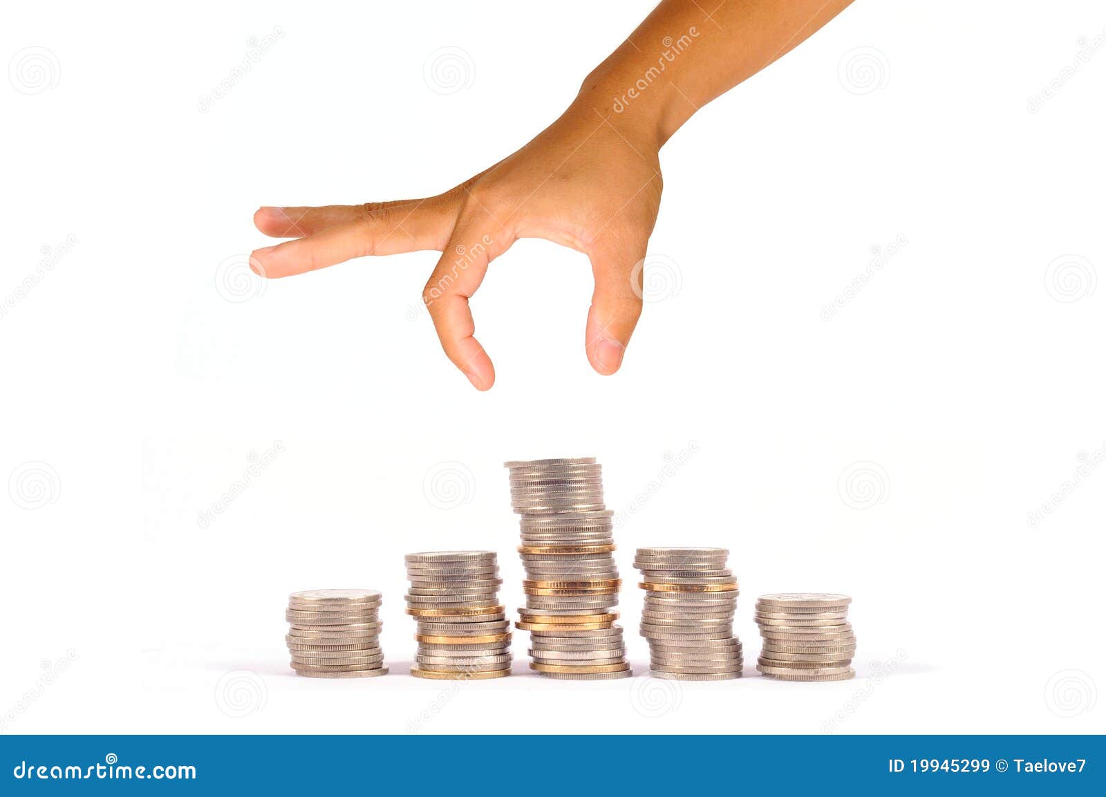 Hand with coin stock image. Image of sell, metal, change - 19945299