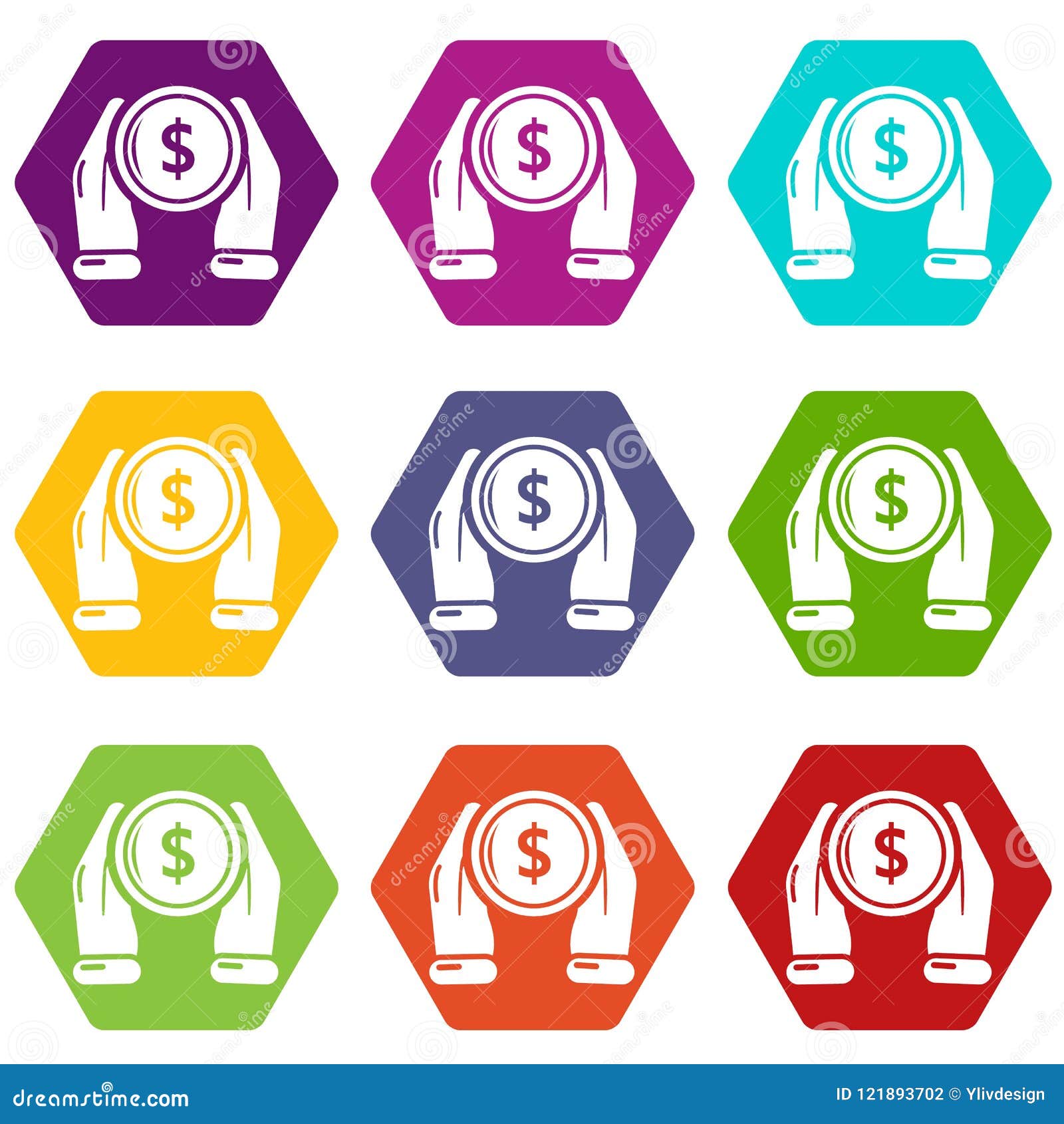 Hand With Coin Neon Light Line Art Vector Icon.Flip Coin Icon. Toss ...