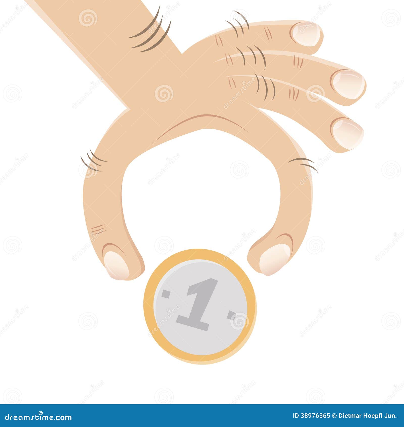 Hand and a coin stock vector. Illustration of funny, cartoon - 38976365