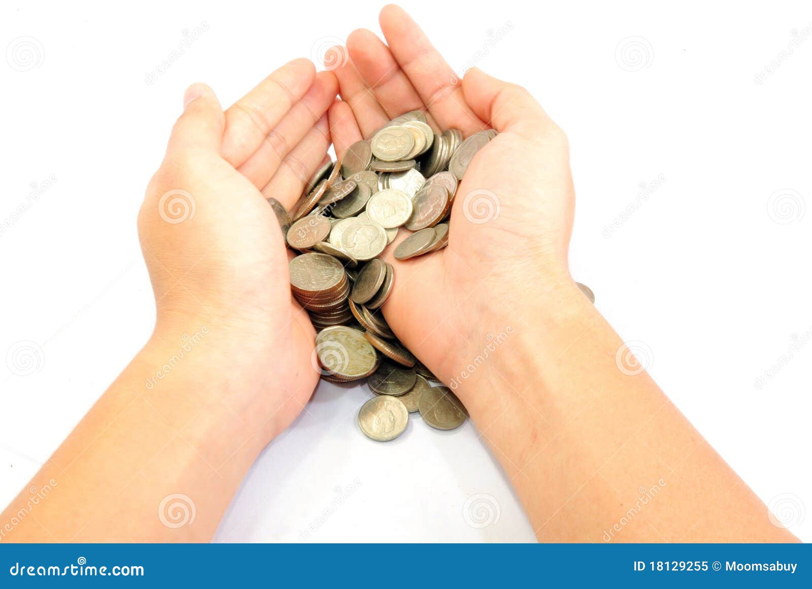Hand with coins stock image. Image of entrepreneur, handout - 18129255