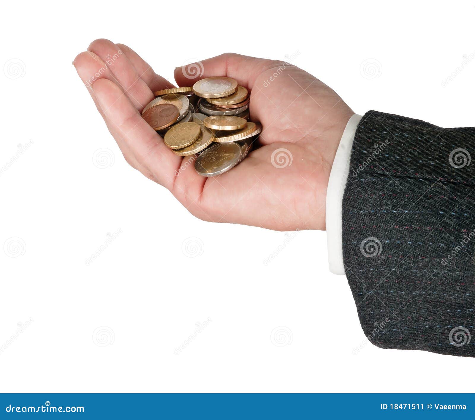 Hand with coins stock image. Image of closeup, europe - 18471511