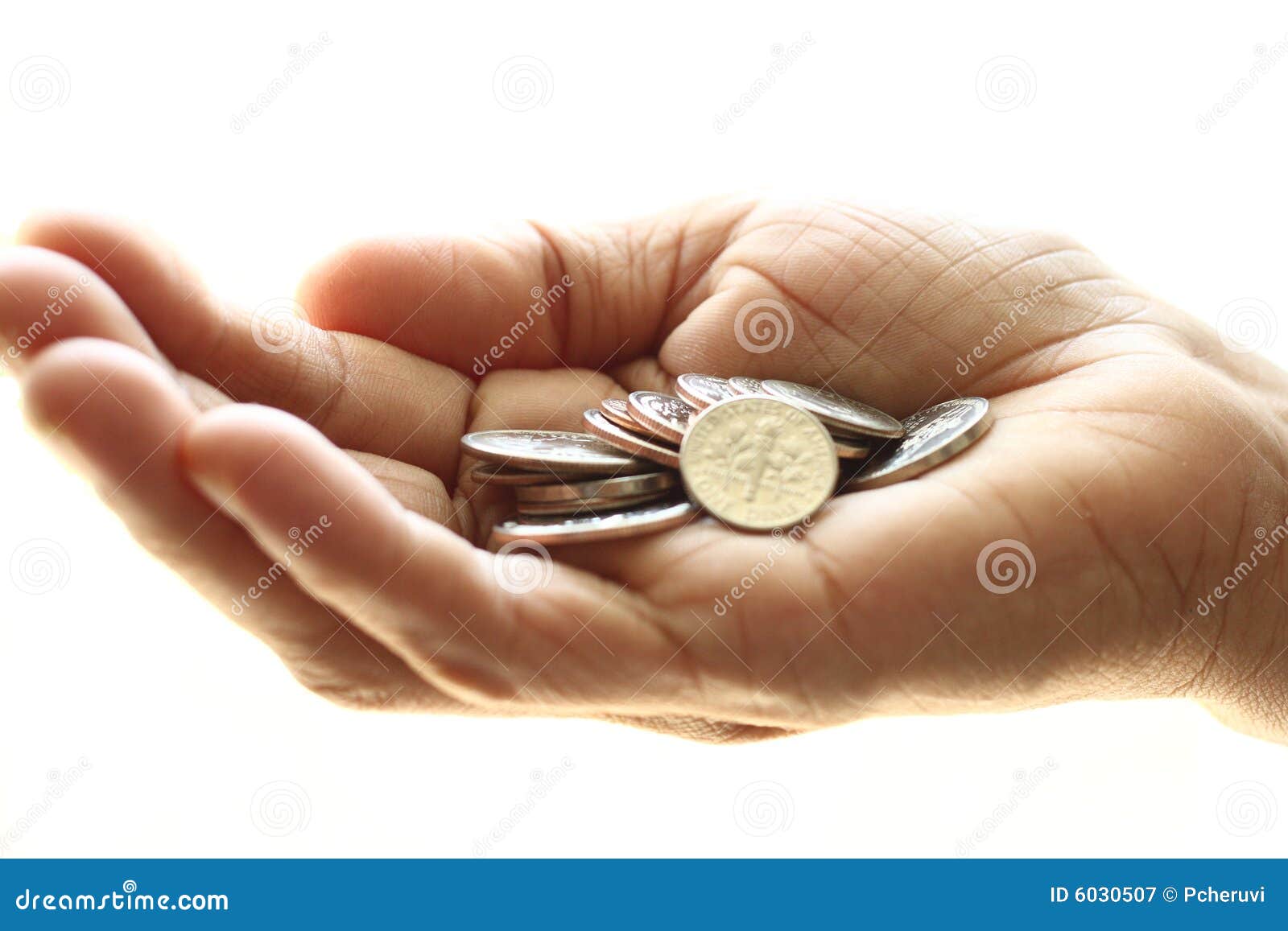 Hand with coins stock image. Image of businessman, concept - 6030507