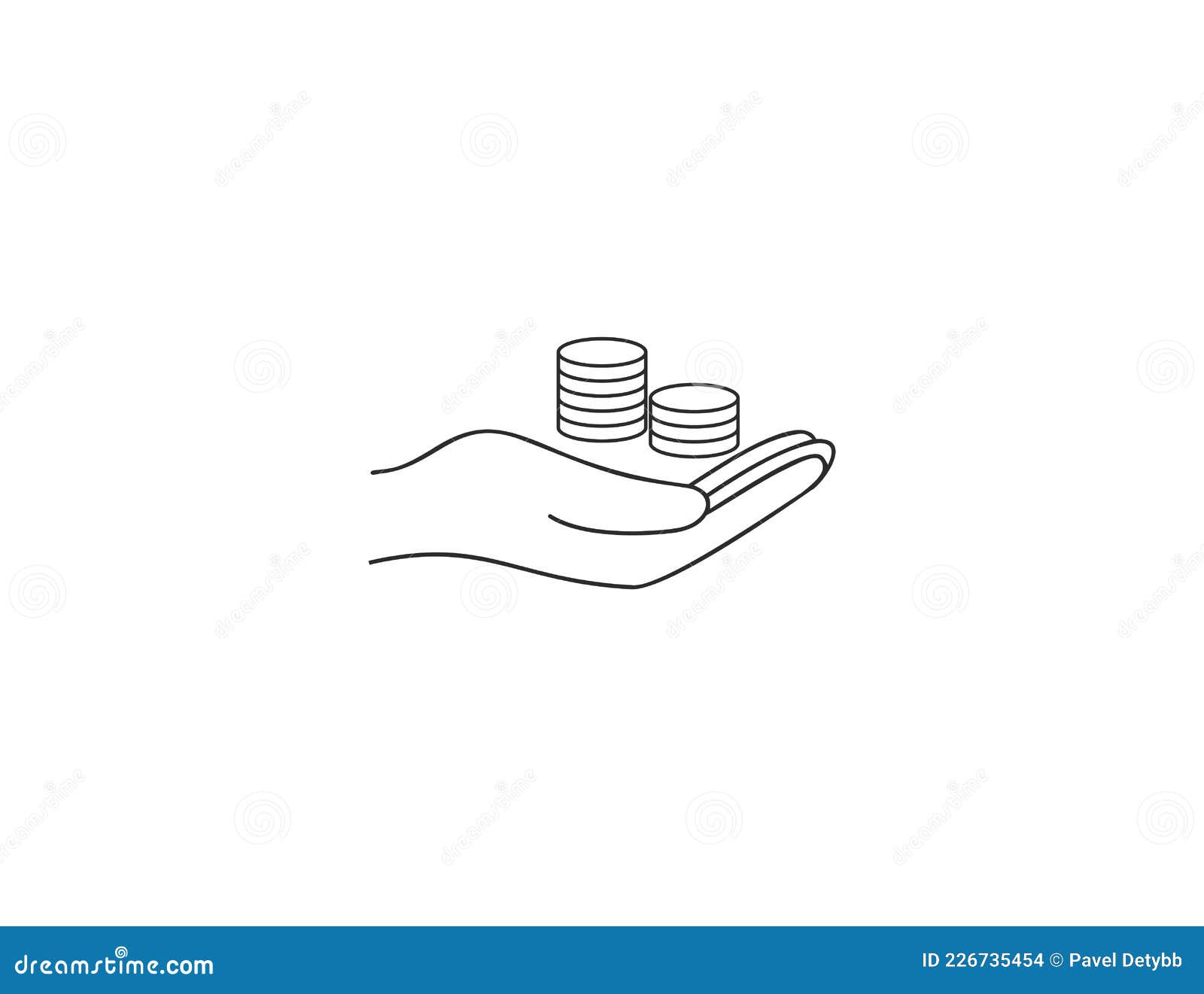 Hand, Coins Icon. Money in Hand. Vector Illustration. Flat Design Stock ...