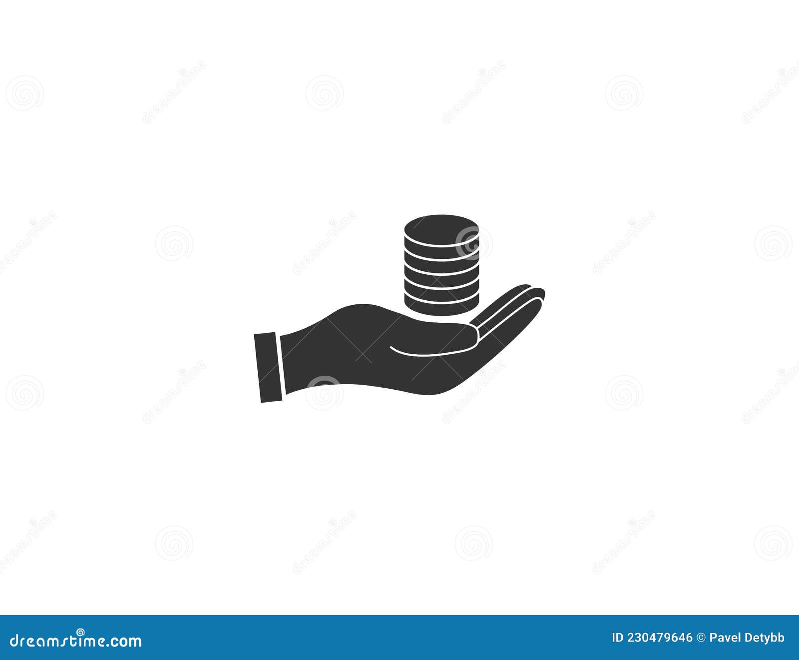 Hand, Coins Icon. Money in Hand. Vector Illustration. Flat Design Stock ...