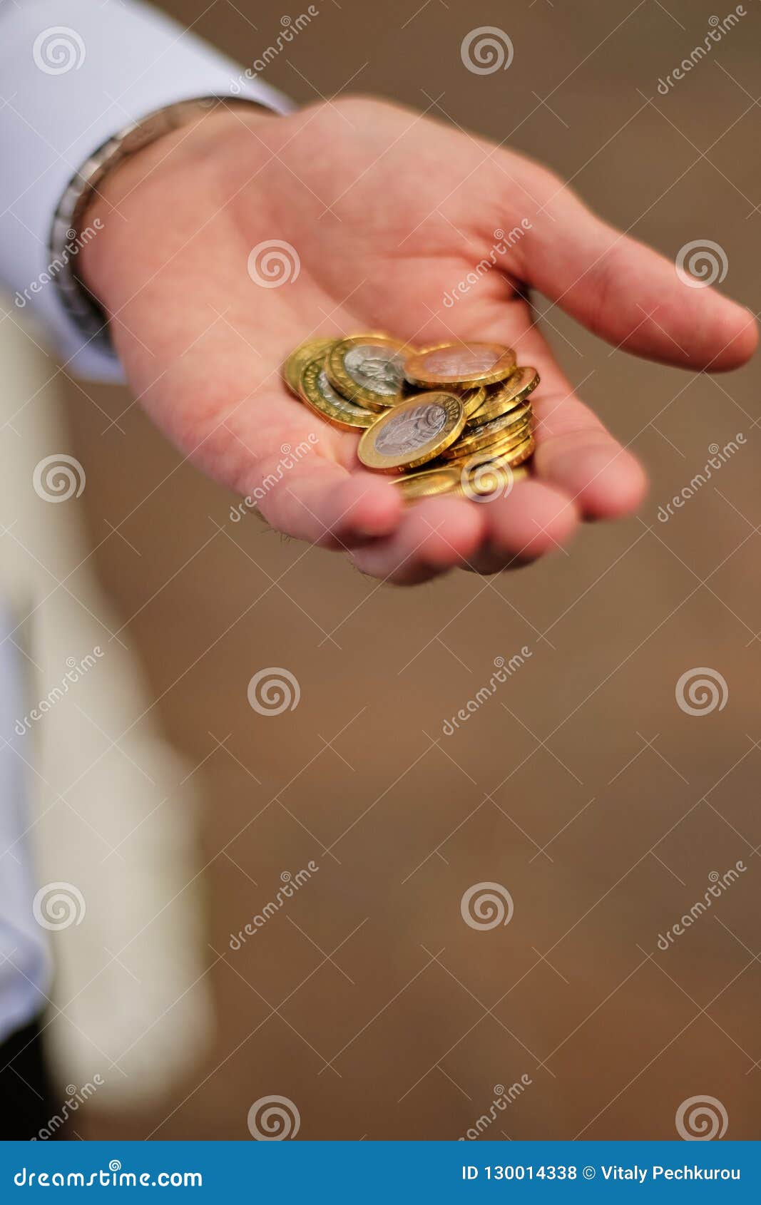 A Hand of Coins in the Palm Stock Photo - Image of market, japan: 130014338