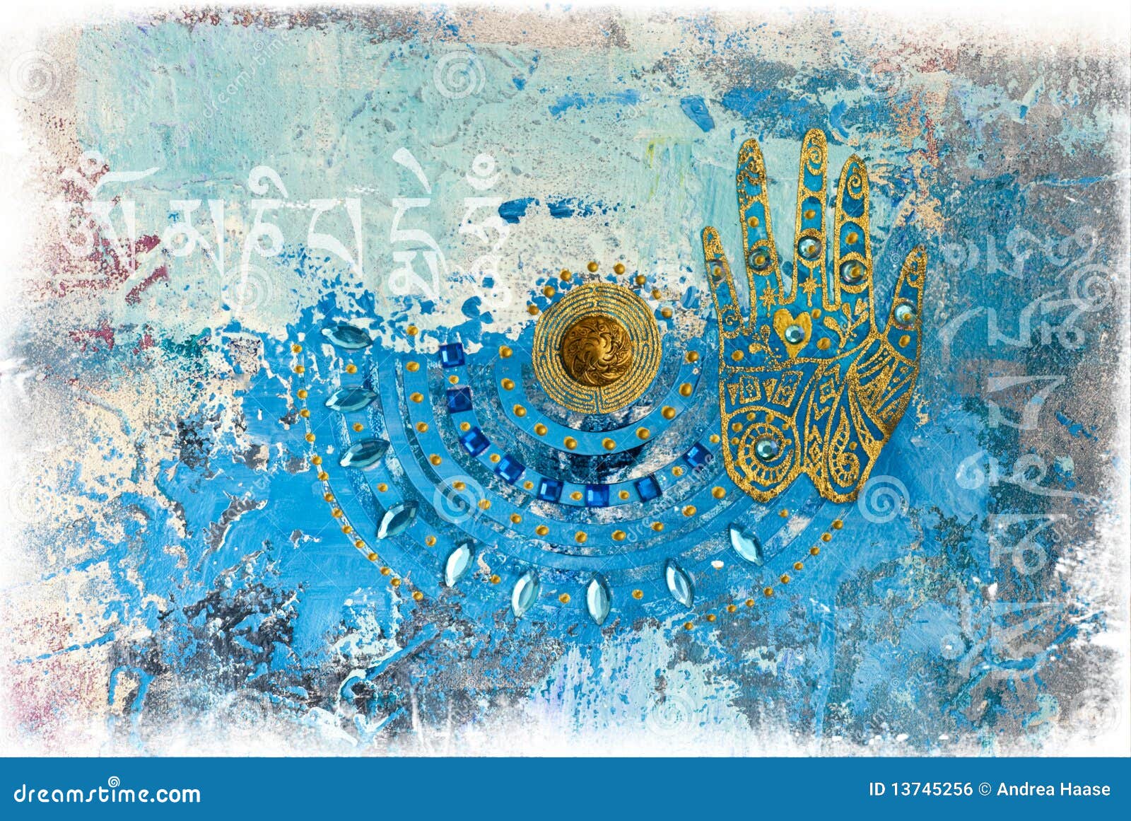 Hand collage artwork stock illustration. Illustration of unique - 13745256