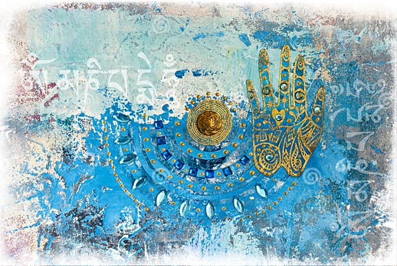 Hand collage artwork stock illustration. Illustration of unique - 13745256