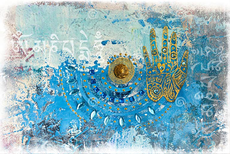 Hand collage artwork stock illustration. Illustration of unique - 13745256