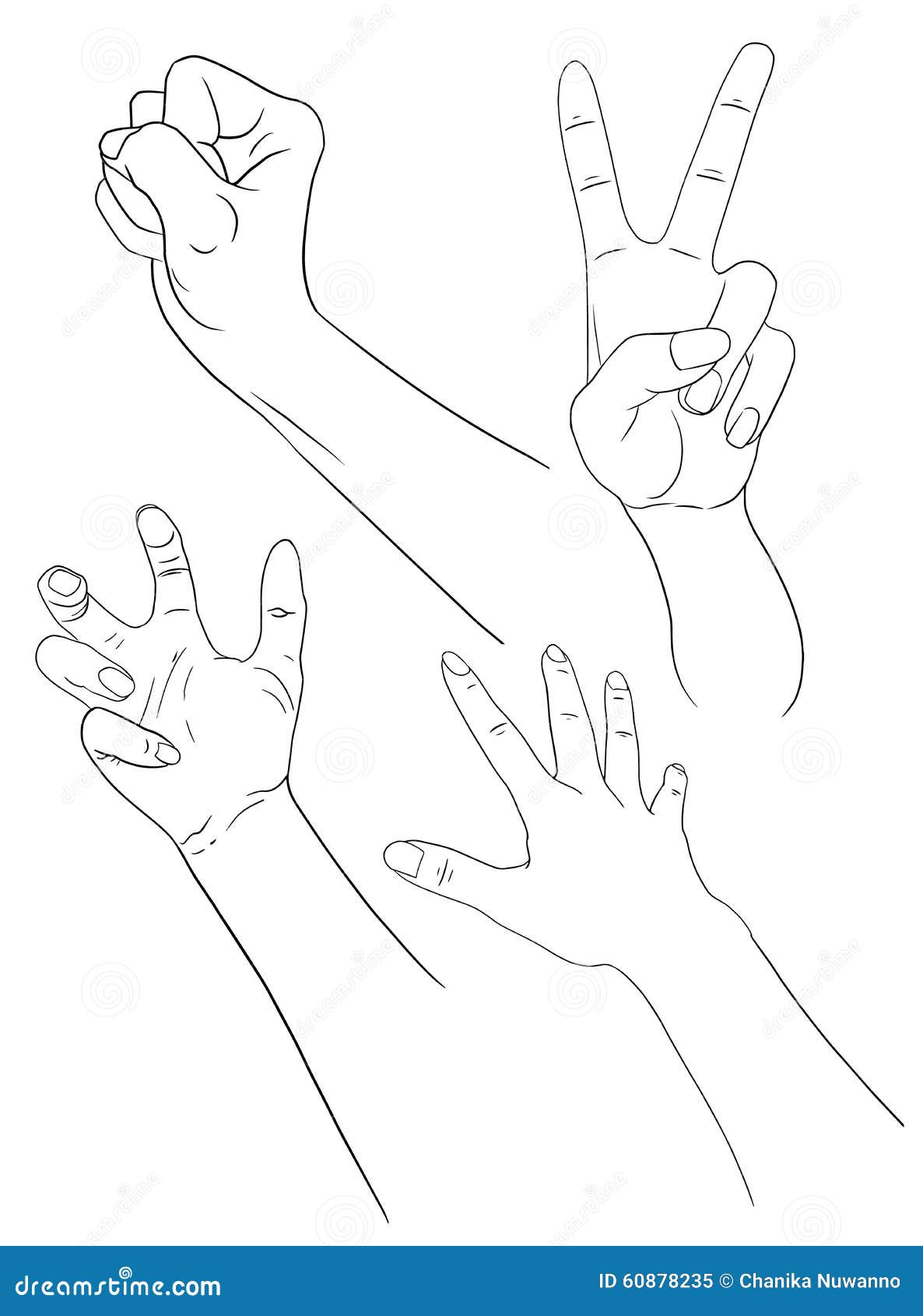Hand stock illustration. Illustration of line, drawing - 60878235