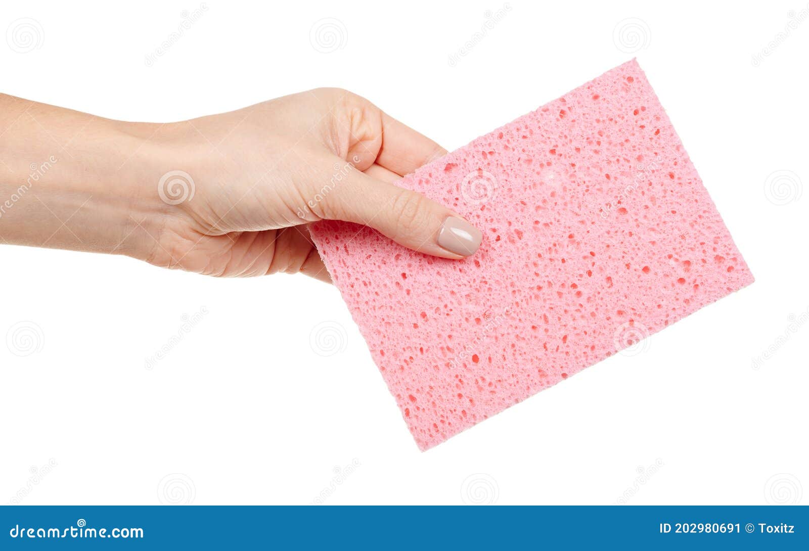 Hand with Colored Cleaning Rag Isolated on White Background Stock Image ...