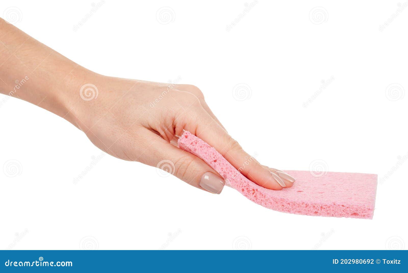 Hand with Colored Cleaning Rag Isolated on White Background Stock Photo ...