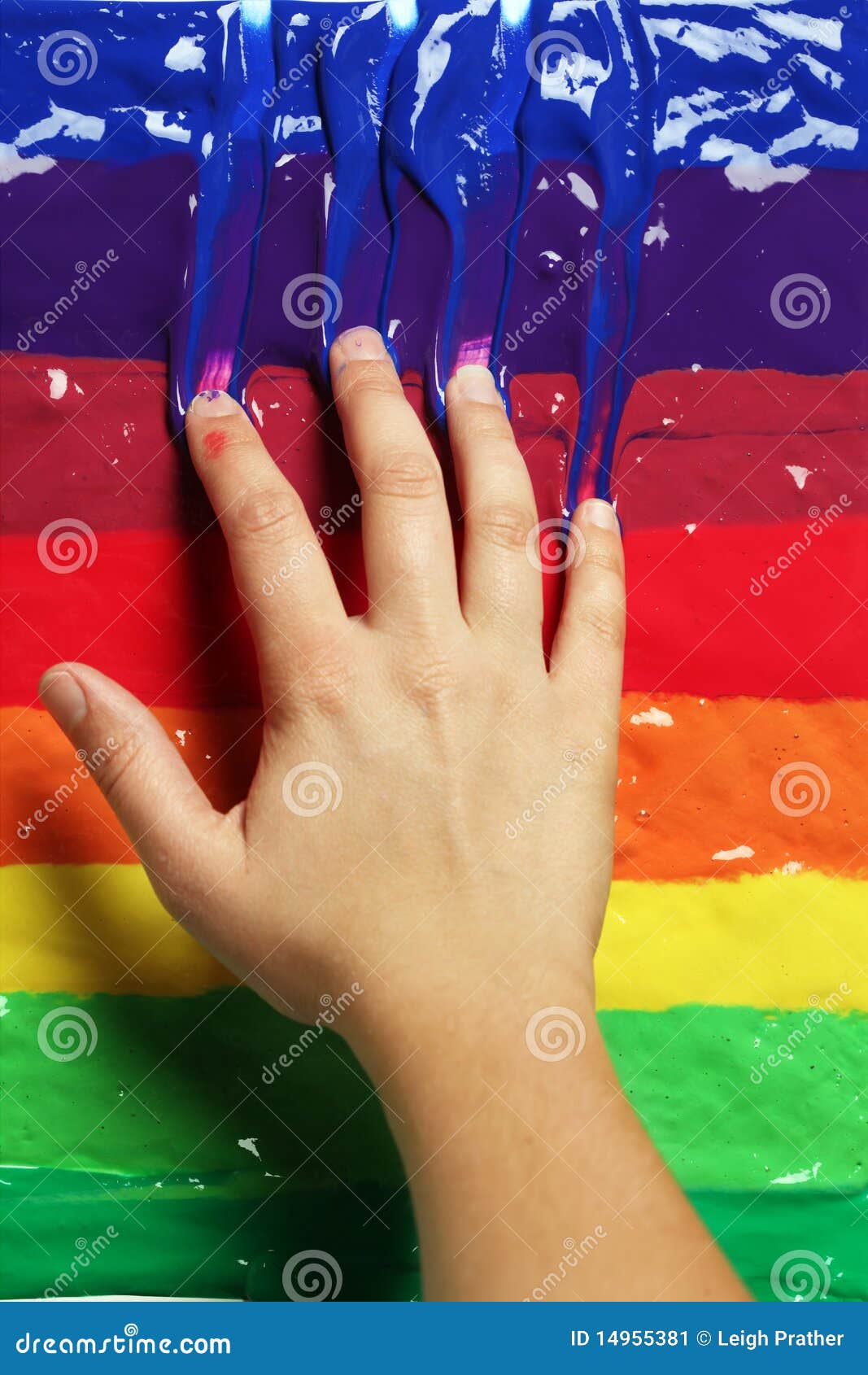 Hand in colorful paints stock image. Image of acrylic - 14955381