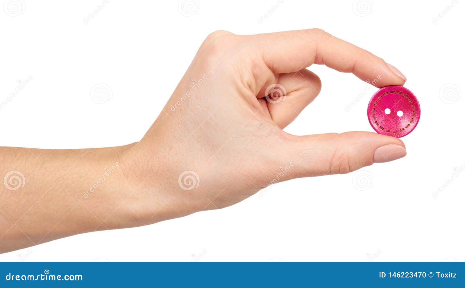 Hand with Colorful Sewing Button, Decoration Accessory Stock Photo ...